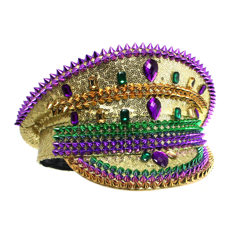 Police Hat Gold Glitter Mardi Gras | Jubilee Gift Shop