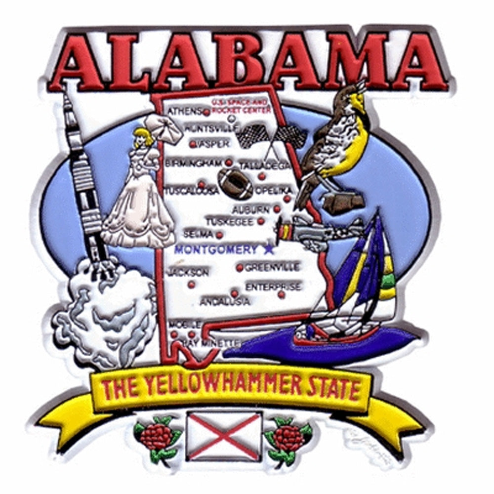 Alabama Magnet 2D State Map | Jubilee Gift Shop