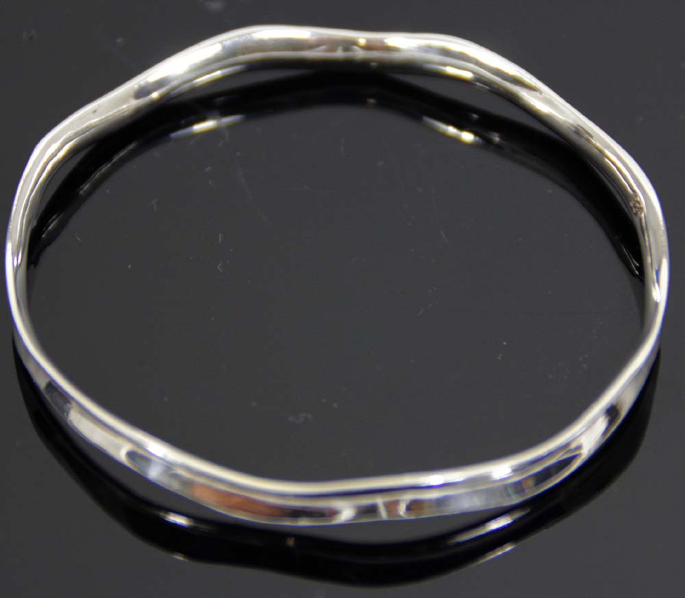 Sterling Silver Wave Design Bangle | Jubilee Gift Shop