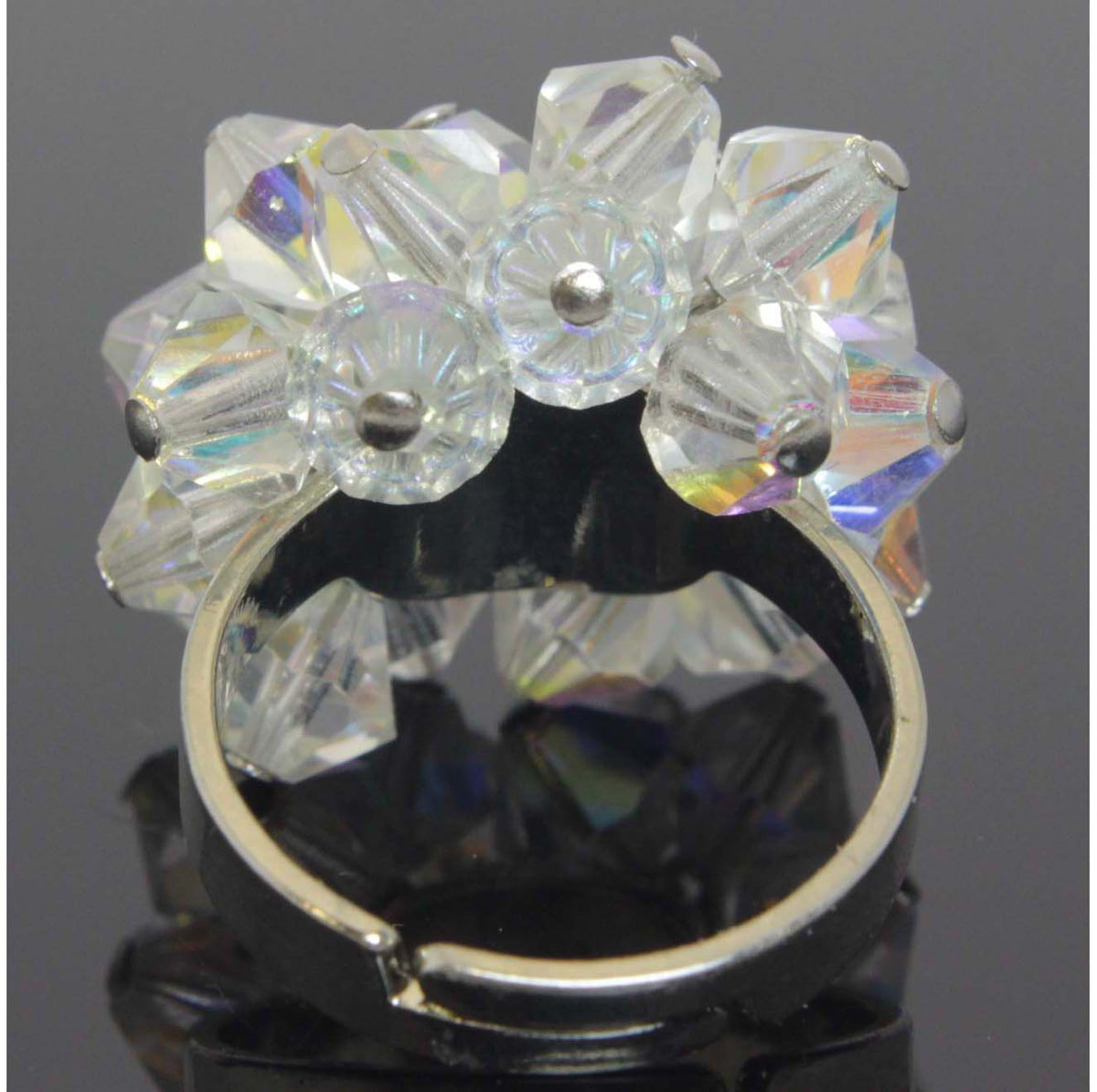 Crystal Ring Adjustable Aurora Borealis | Jubilee Gift Shop