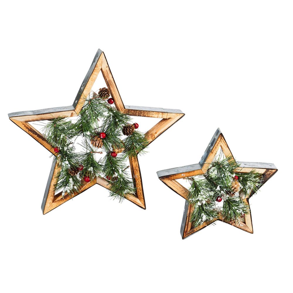 Wooden Star Table Decor, set of 2 | Jubilee Gift Shop