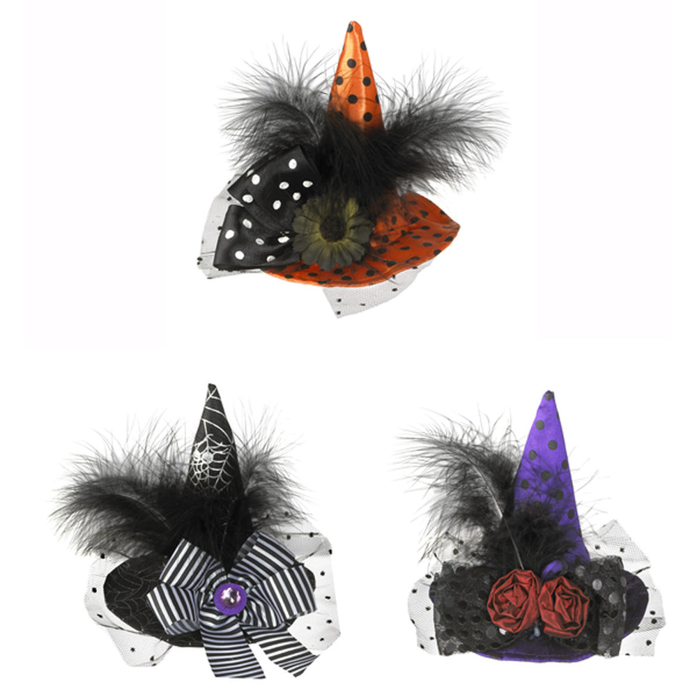 Witch Mini Hat Clip Fascinator, 3 styles | Jubilee Gift Shop