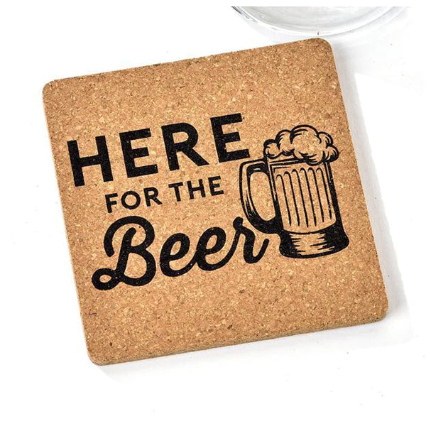 Cork Coaster Here for the Beer | Jubilee Gift Shop