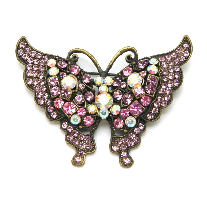 Butterfly Pin, Pink Crystals | Jubilee Gift Shop