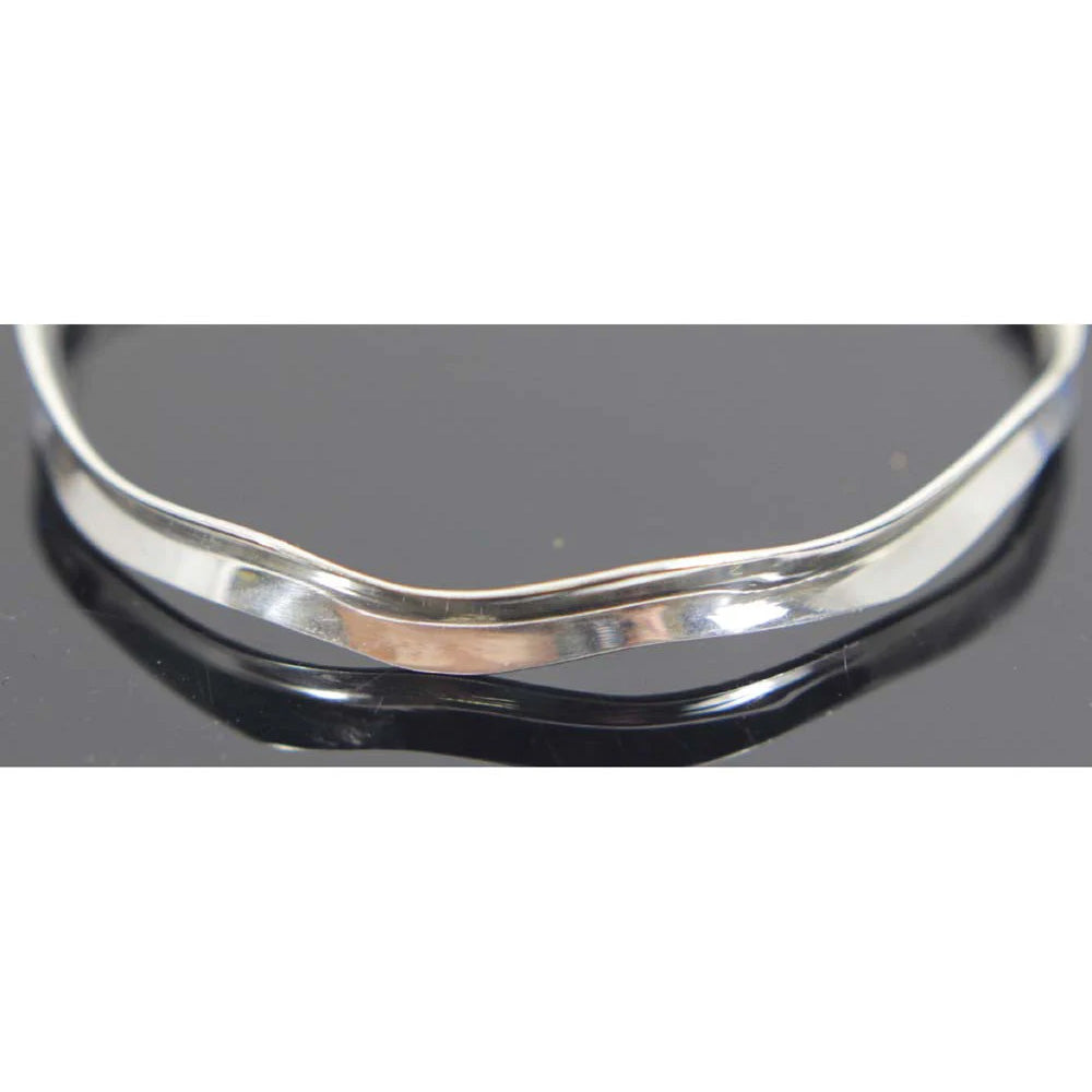 Sterling Silver Wave Design Bangle | Jubilee Gift Shop